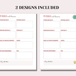 Goal and Dreams Planner Printable Minimalist Goals Worksheet - Etsy