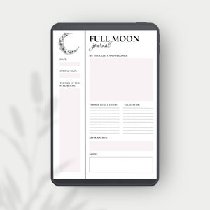 Printable Full Moon Journal | A4, A5, Letter Size | Self-reflection ...