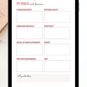 Goal and Dreams Planner Printable Minimalist Goals Worksheet - Etsy