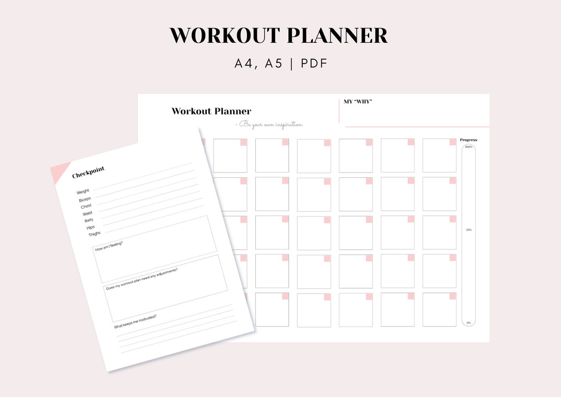 Workout Planner Printable Exercise Schedule Fitness Tracker - Etsy