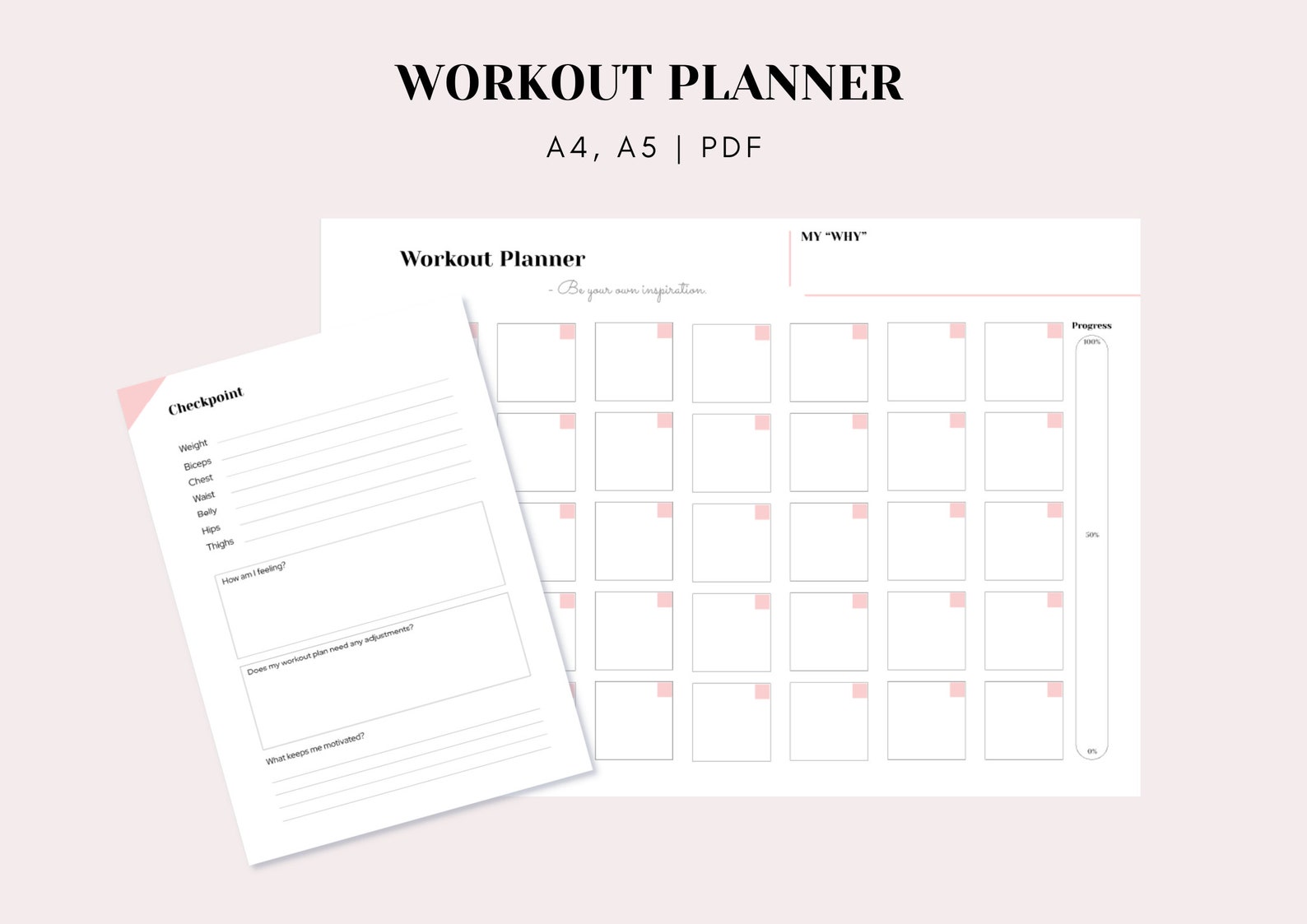 Workout Planner Printable Exercise Schedule Fitness Tracker - Etsy