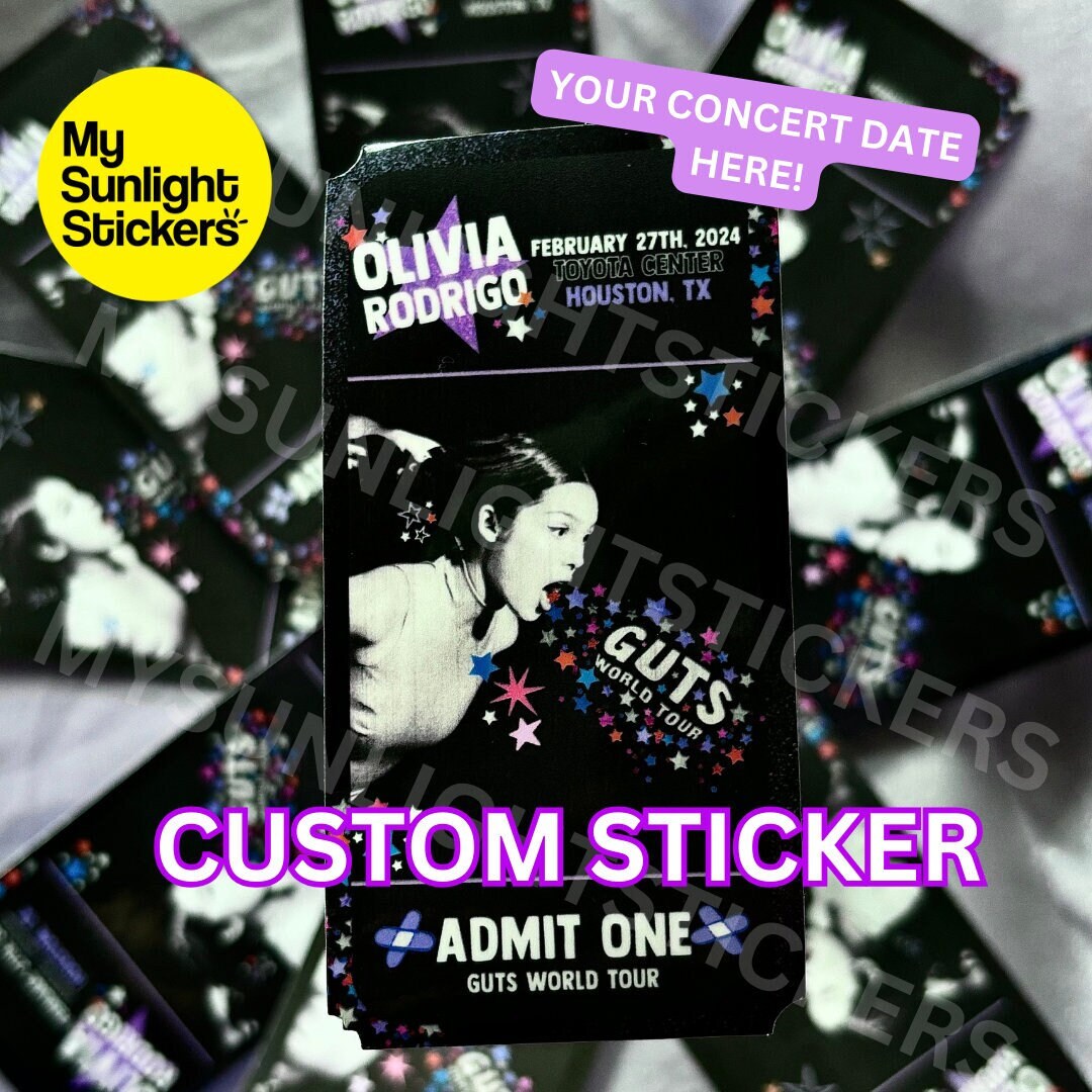 Olivia Rodrigo GUTS TOUR Customizable Sticker Tour Merch 2024 Olivia ...