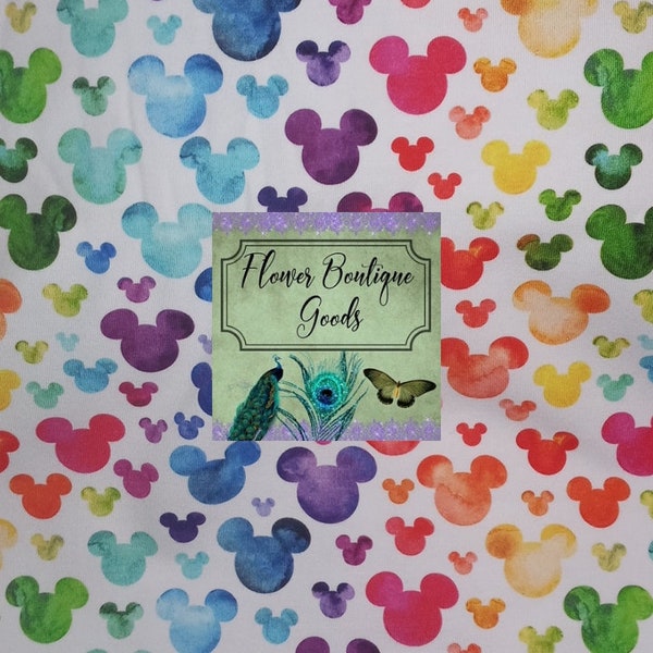 Mickey Mouse Rainbow Fabric - Etsy