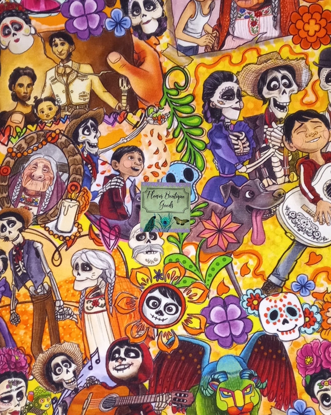 Coco/ Dia De Los Muertos/ Tumbler/ Mask/ Fabric Cut/ 914/ Cotton ...