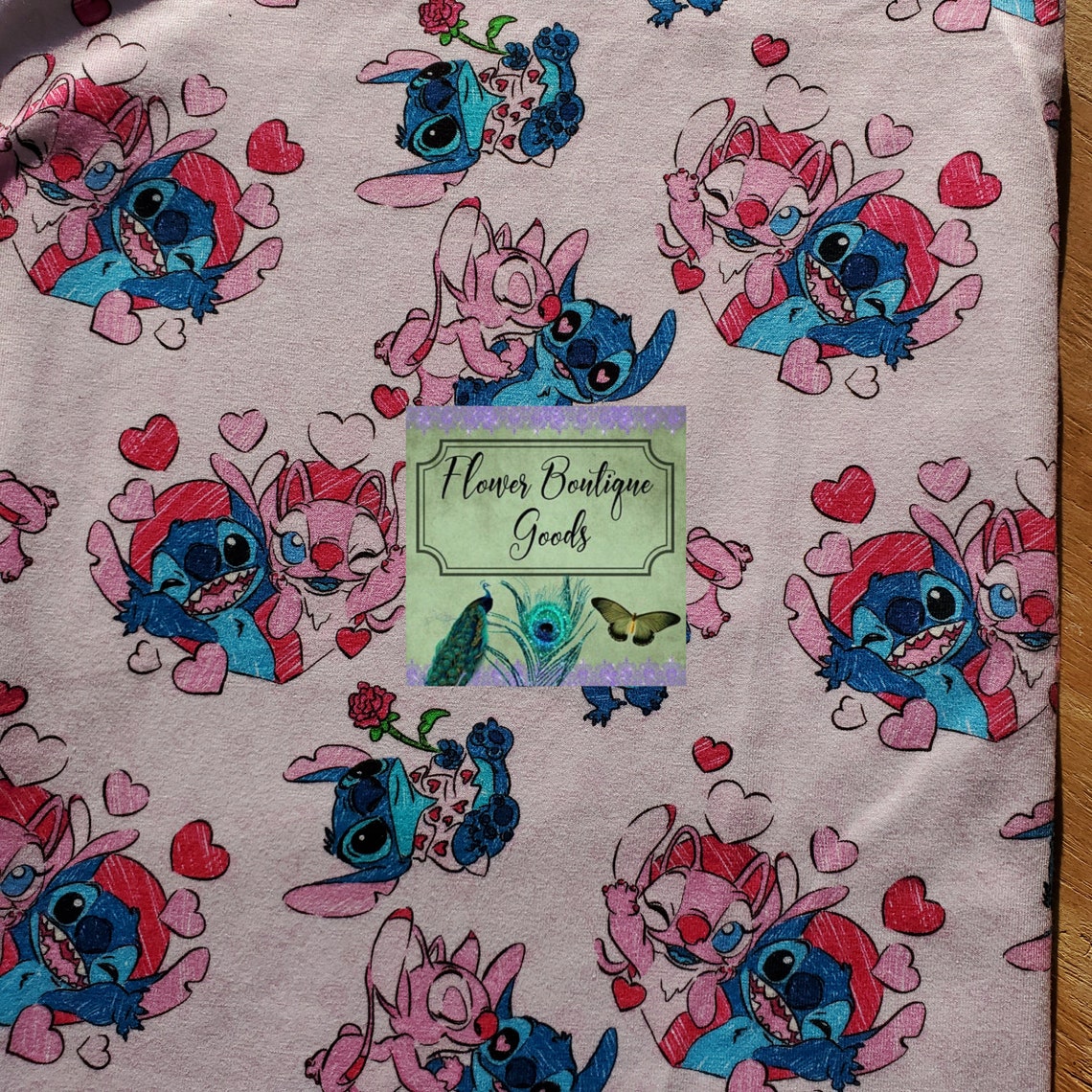Stitch/angel/ Valentine's/ Tumbler/ Mask/ Fabric Cut/ 9"×14"/ CL - Etsy