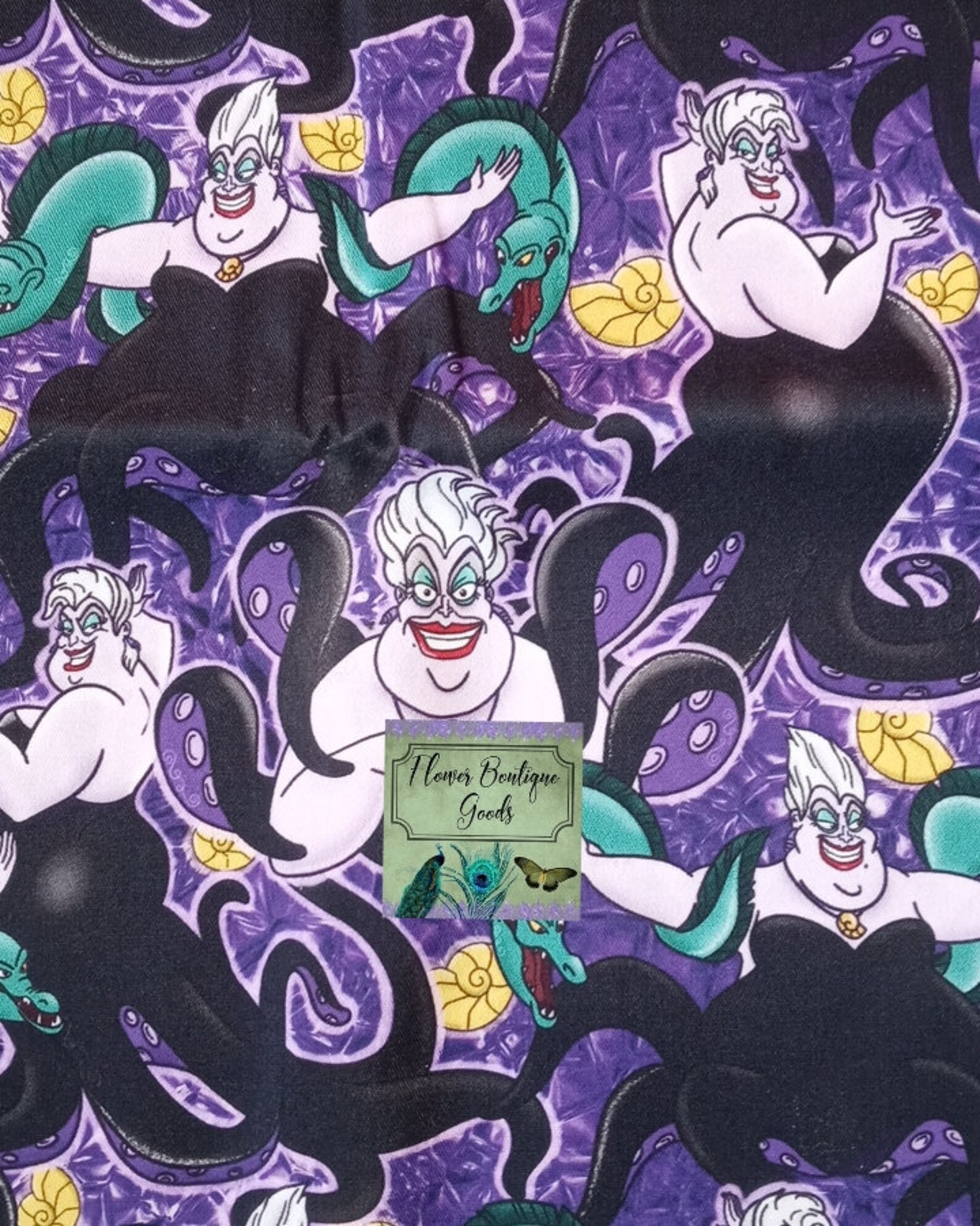 100% Cotton Woven/ Ursula/ Little Mermaid/ Disney Villains/ - Etsy