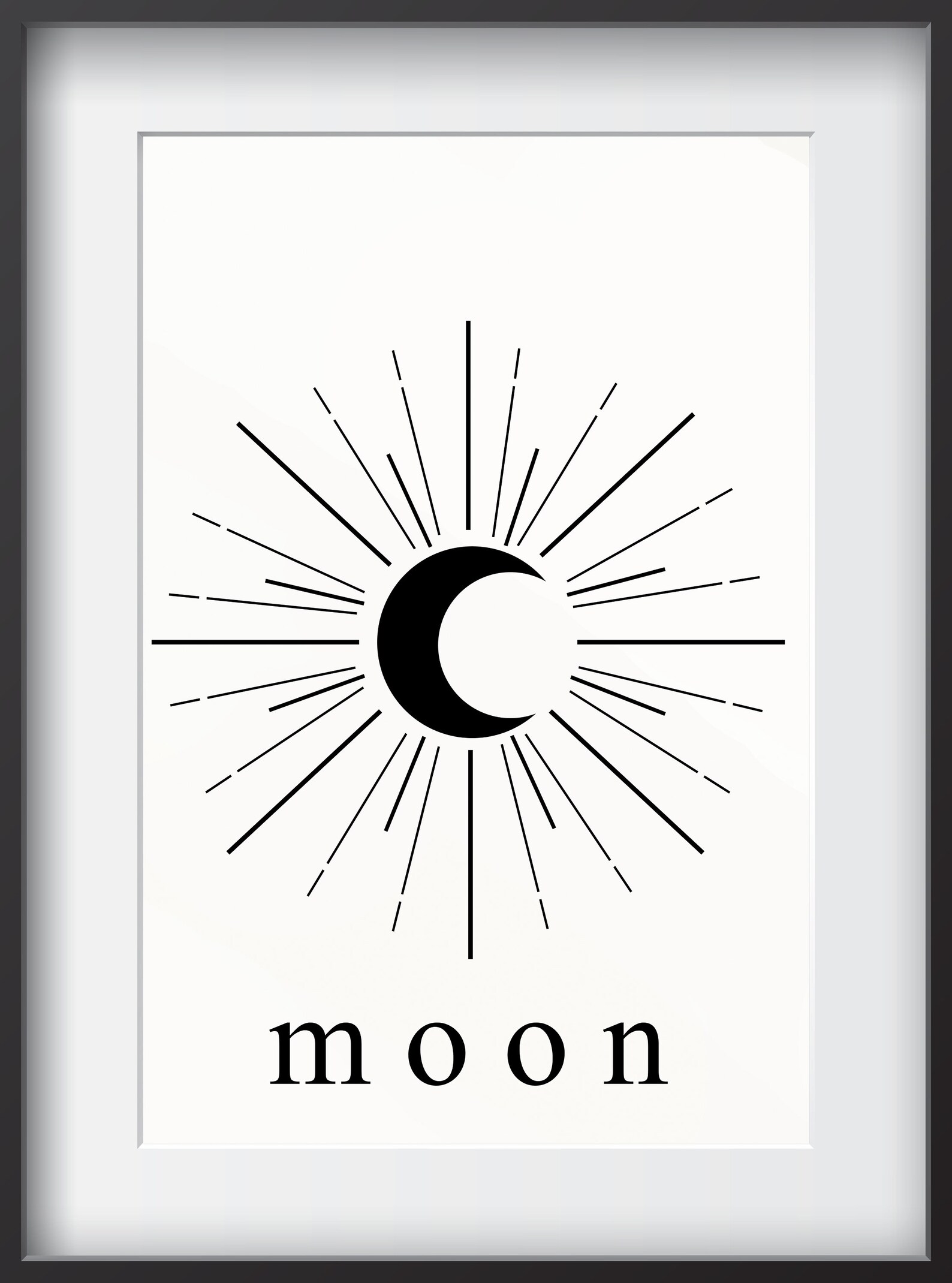 Crescent Moon Art Print Abstract Moon Wall Art Minimal Modern | Etsy