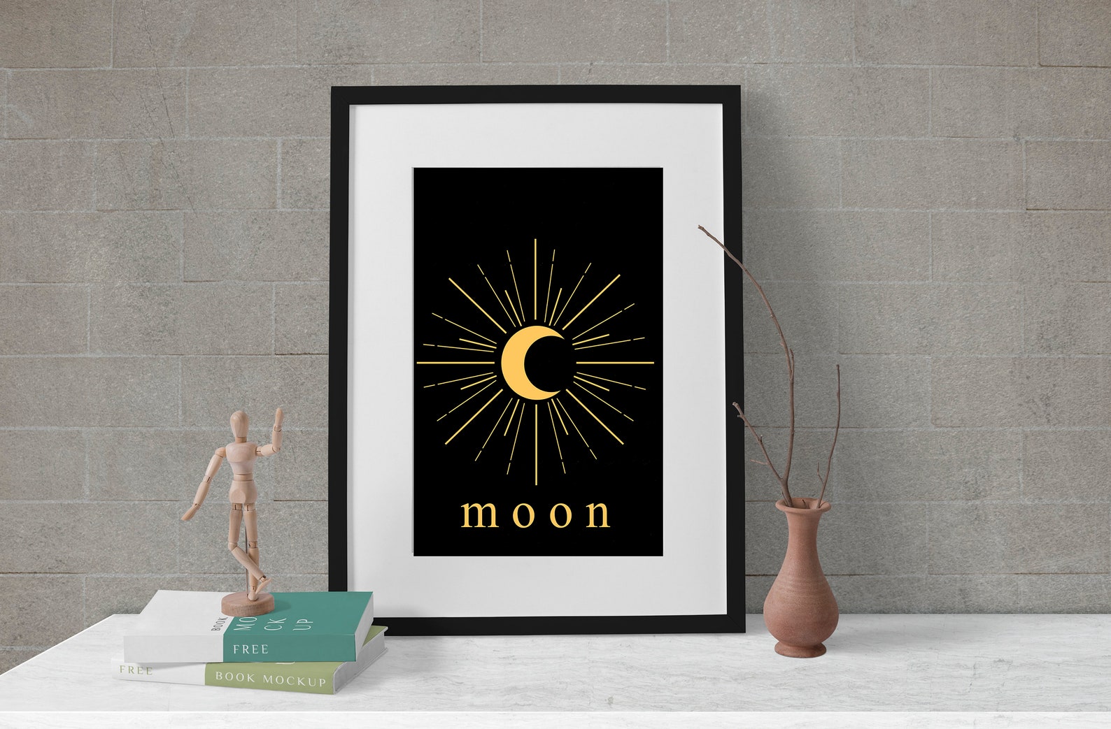 Crescent Moon Art Print Abstract Moon Wall Art Minimal | Etsy