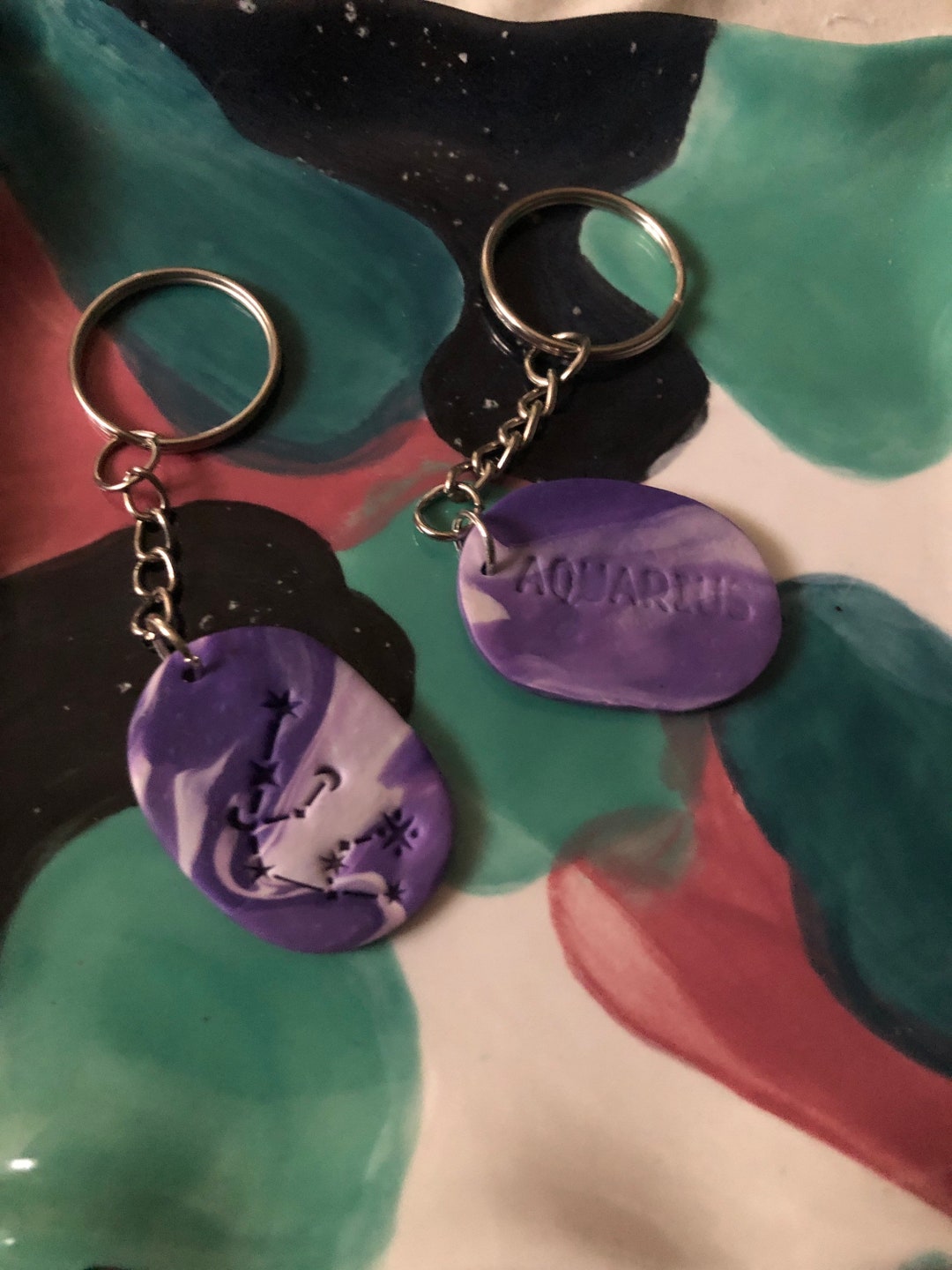 Zodiac Constellation Star Sign Marbledpolymer Clay - Etsy