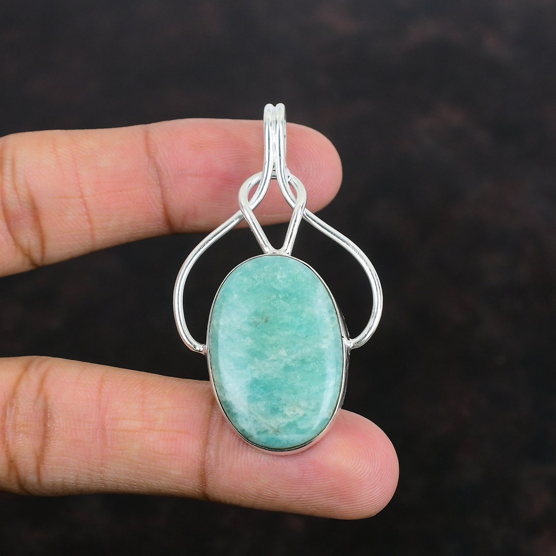 Amazonite Pendant 925 Sterling Silver Pendant Handmade Pendant ...
