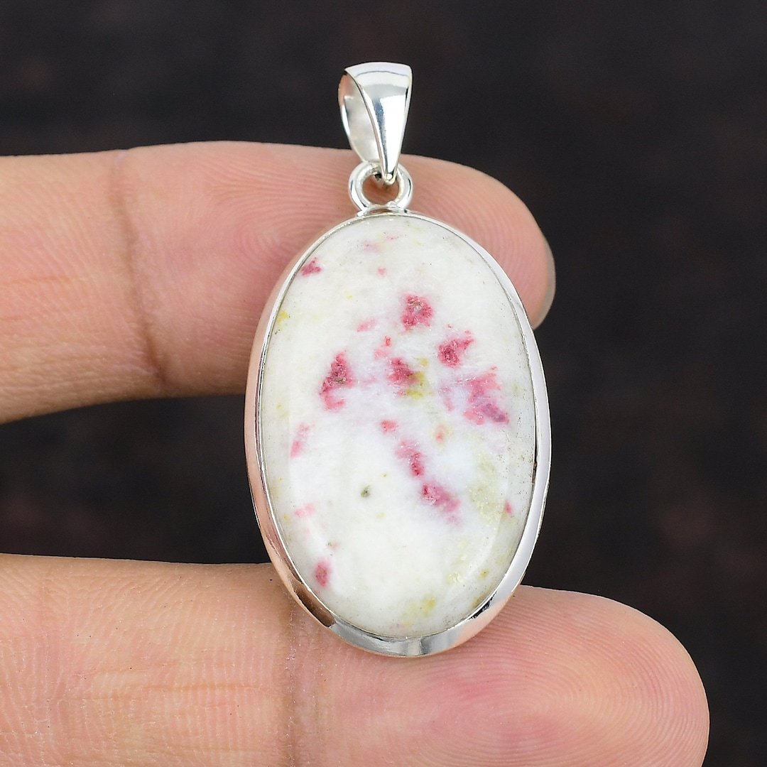 Cinnabar Pendant Natural Gemstone Pendant 925 Sterling Silver Pendant ...