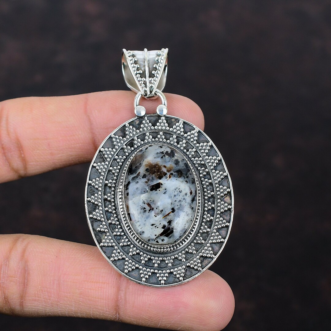 Astrophyllite Pendant Vintage Pendant Real Gemstone Jewelry 925 ...