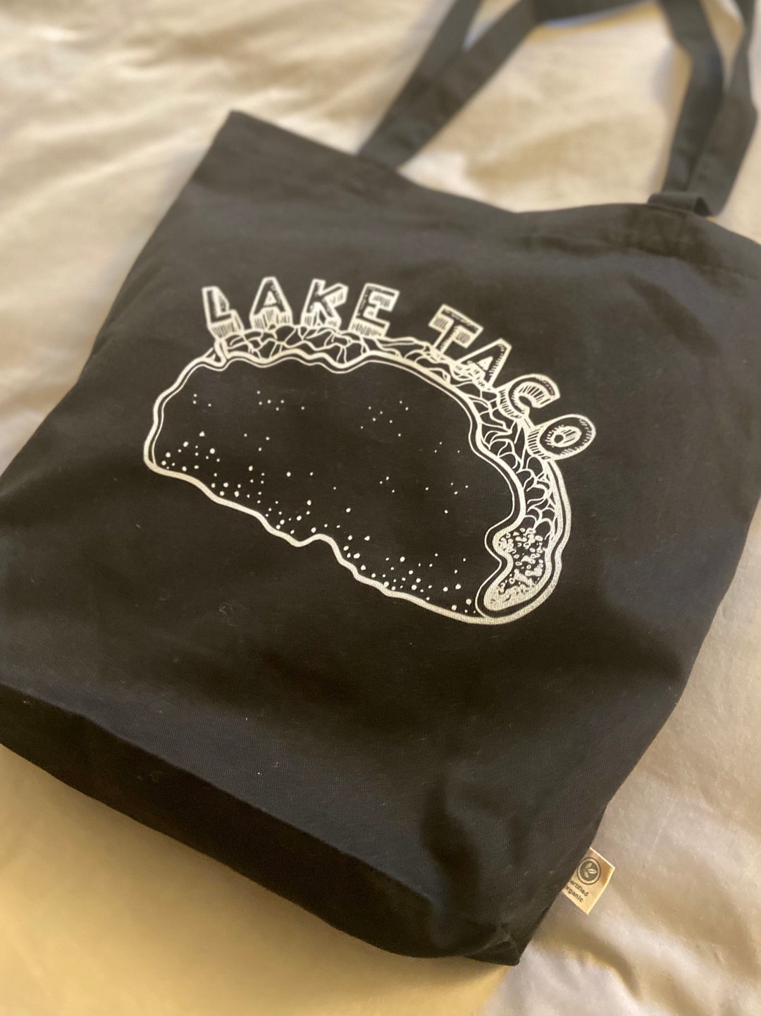 Lake Taco Tote Bag | Lake Tahoe Certified Organic Eco-friendly | Screen ...