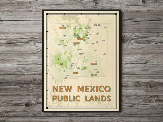 New Mexico Public Lands Map Poster National Parks National | Etsy