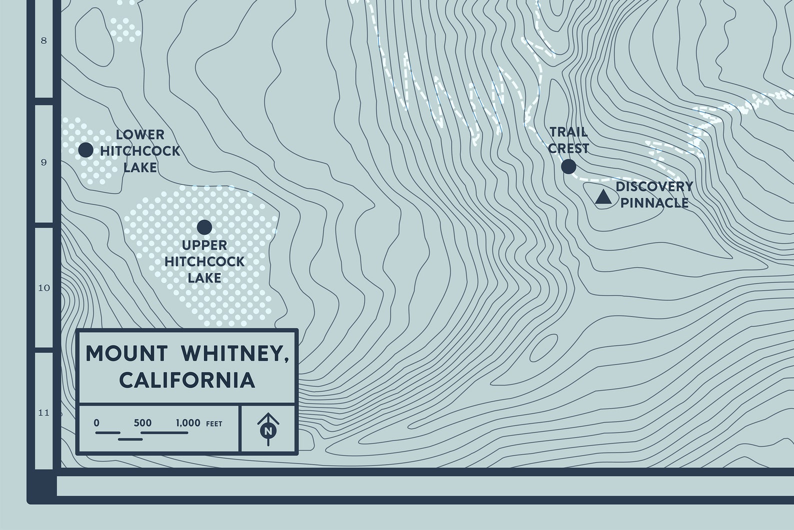 Mount Whitney Map Poster Mt Whitney Trail John Muir Trail - Etsy