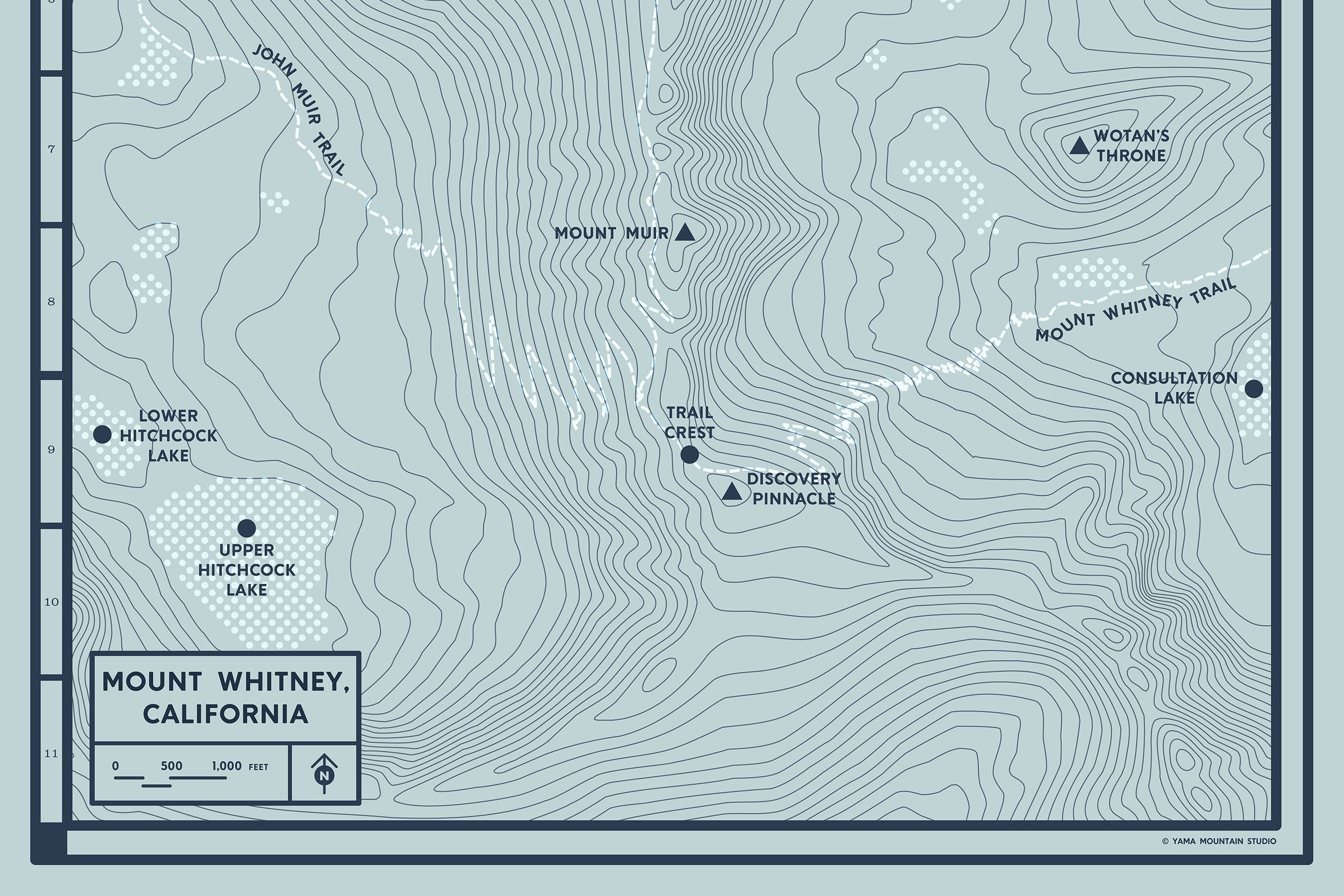 Mount Whitney Map Poster Mt Whitney Trail John Muir Trail - Etsy