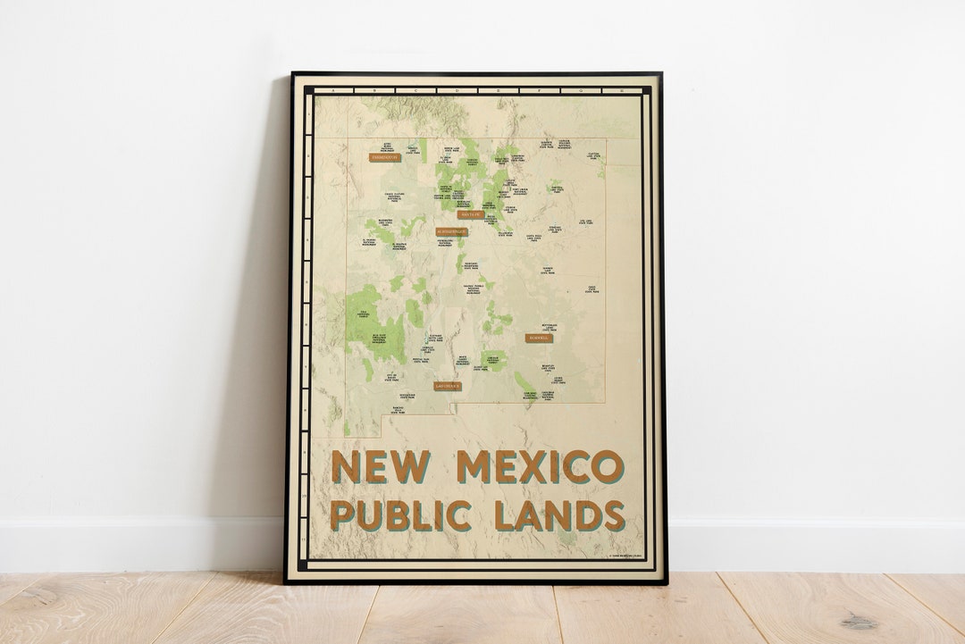 New Mexico Public Lands Map Poster National Parks National Forests ...