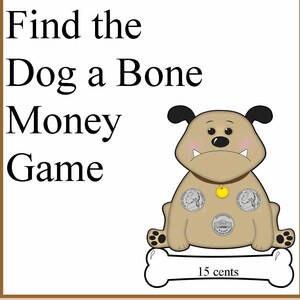 Find a Dog a Bone Money Math Game Printable Money Skills - Etsy