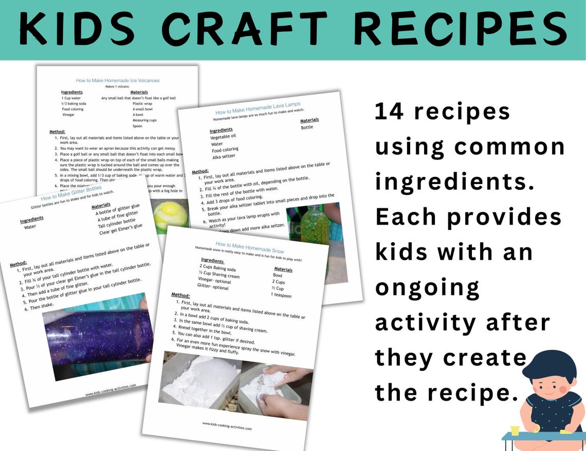 Kids Craft Recipe Book-14 Weeks of Sensory Homemade Recipes - Etsy
