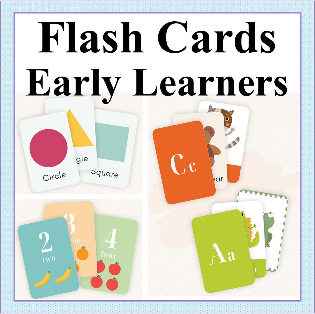 Printable Early Learning Flashcards – Alphabet, Colors, Numbers ...