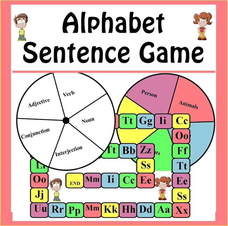 Alphabet Sentences Game – Printable Communication & Language Board Game ...