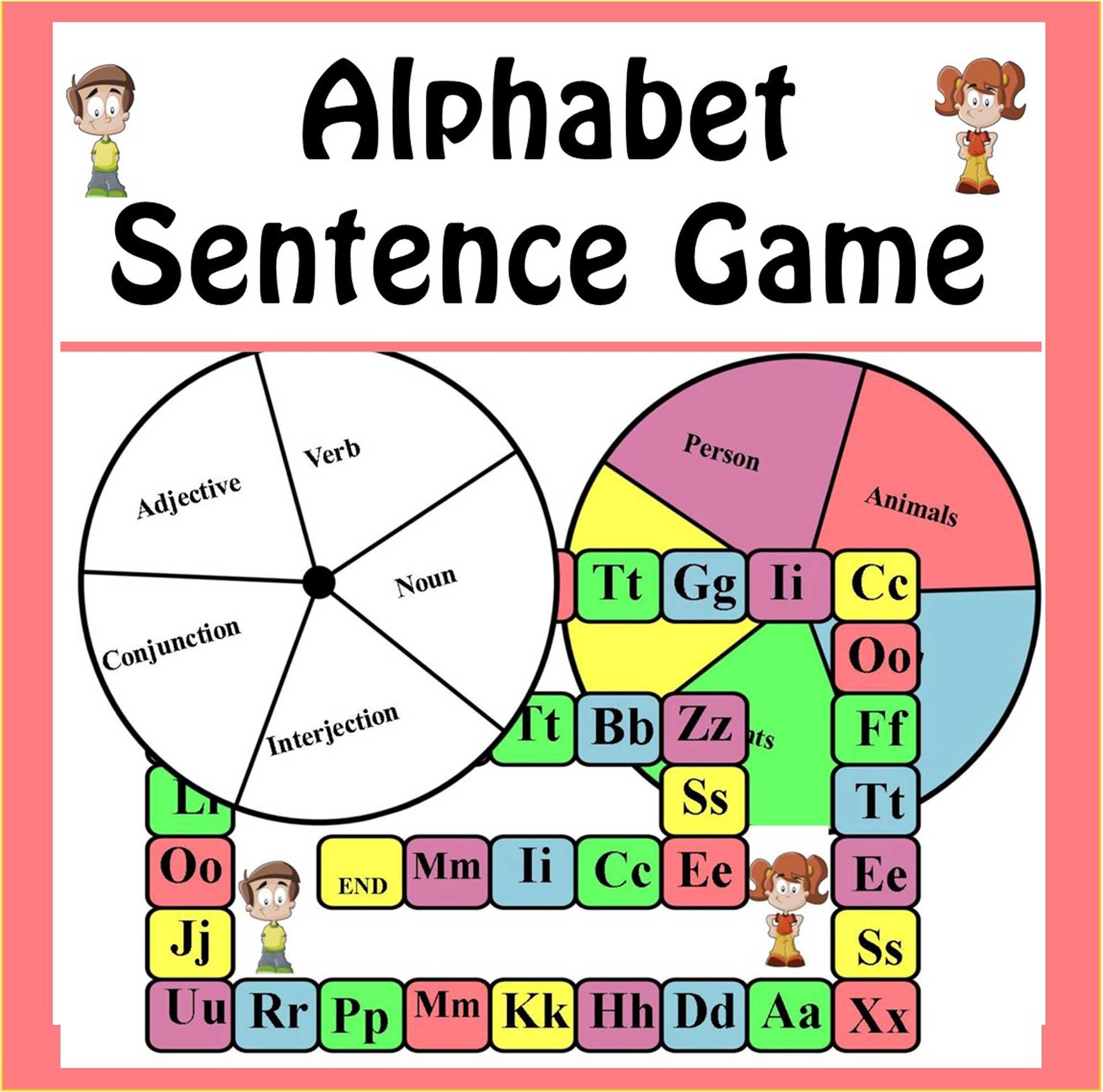 Alphabet Sentences Game – Printable Communication & Language Board Game ...
