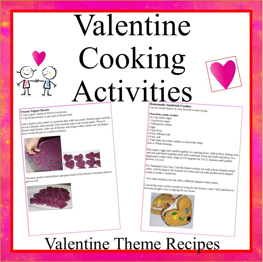 Valentine Cooking Activities and Valentine Theme Printable Games - Etsy