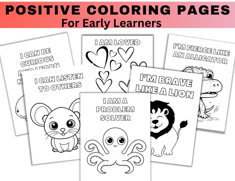 Positive Affirmations Coloring Pages – Kawaii Style for Young Learners ...