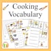 Cooking Vocabulary Worksheets: Kitchen Terms, Word Searches (digital ...