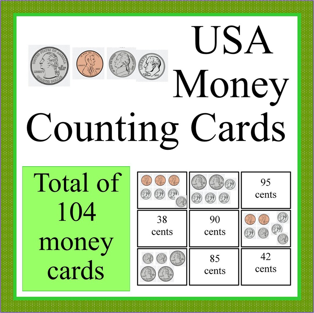 USA Money Counting Cards Game – Printable Flashcards & Hands-on Money ...