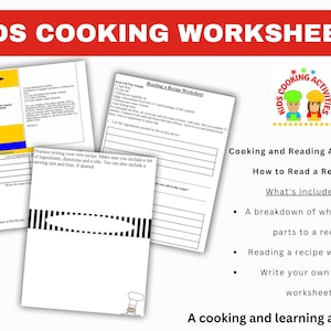 How to Read a Recipe Activity- Cooking With Kids Printable, Reading a ...