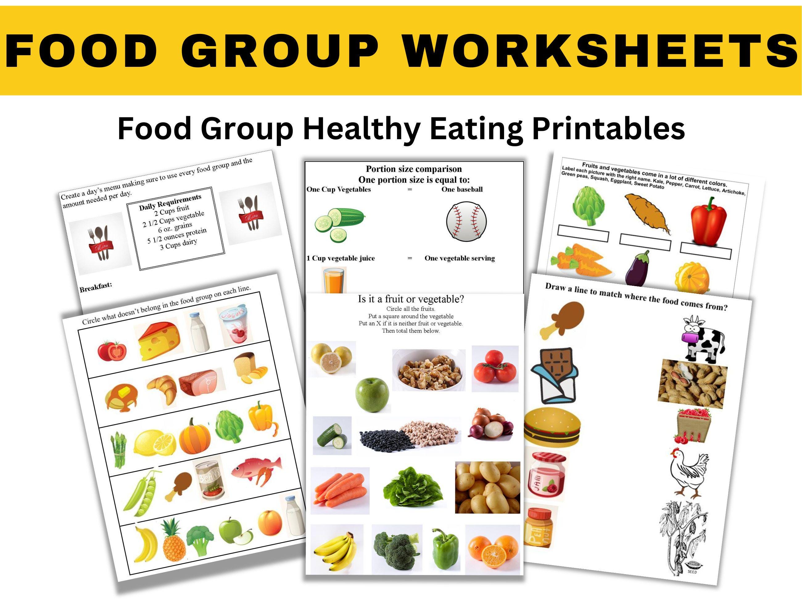 Food Group Activities & Worksheets: Healthy Eating Printables (37 Pages ...