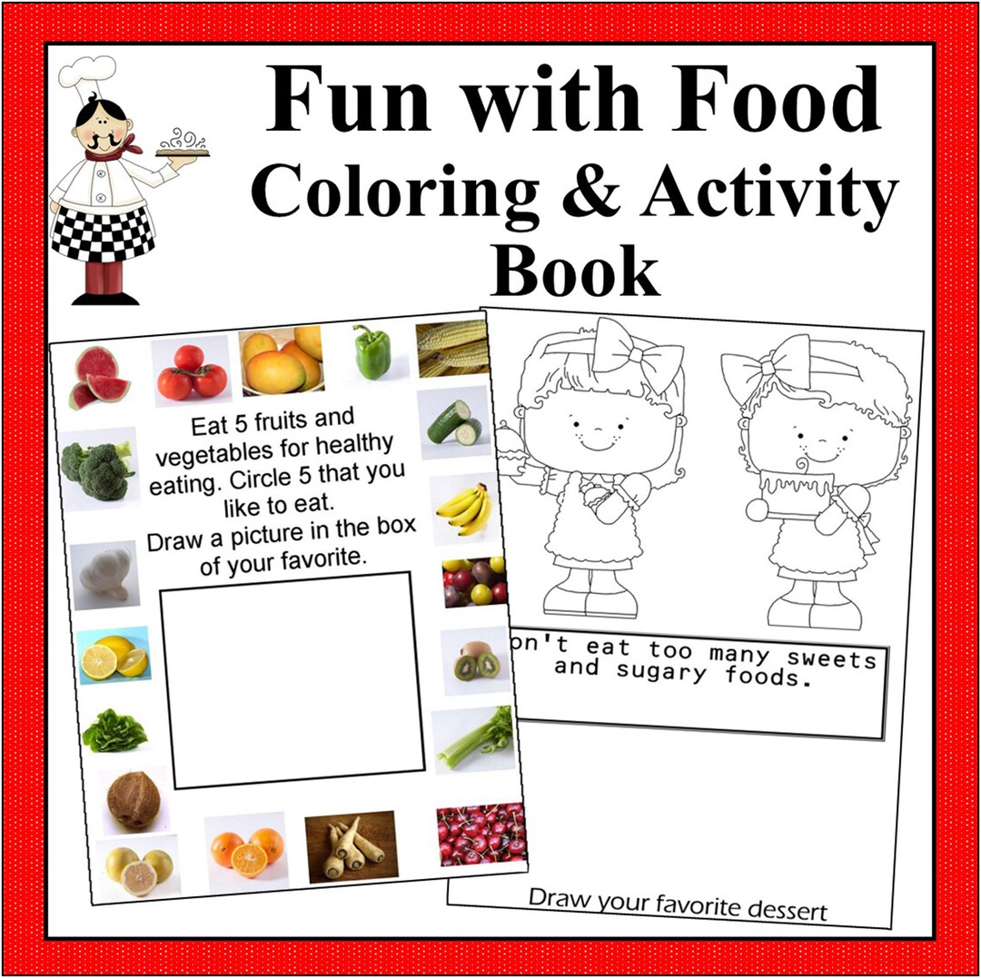Fun With Food Coloring Activity Book- Cooking-themed Printables for ...