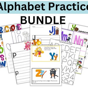 Alphabet Flashcards Bundle: Kids Writing & Coloring Pages (digital ...