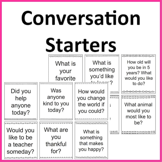 100 Conversation Starters Cards Family Talking Game Etsy