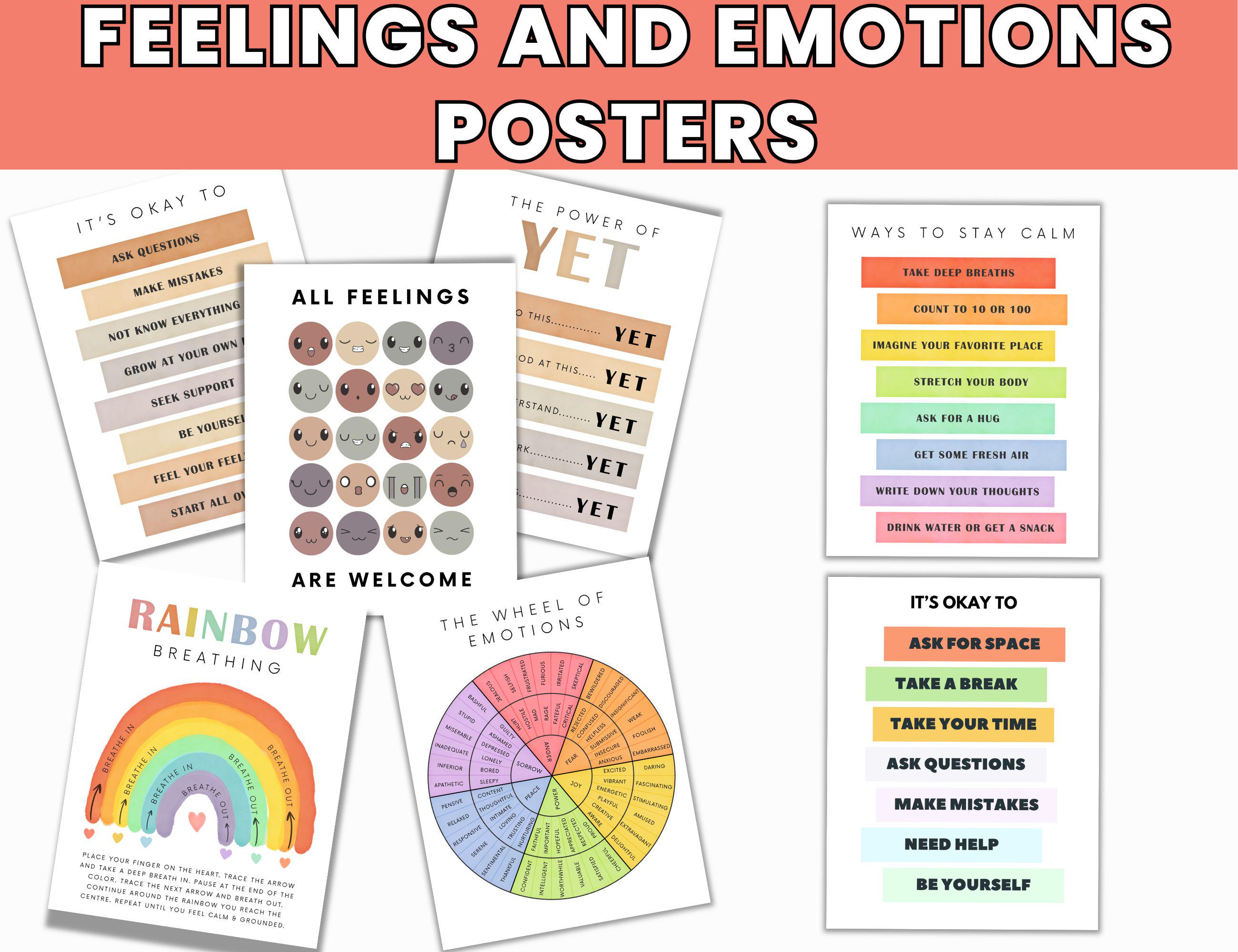 20 Emotions & Affirmations Posters – Feelings and Positive Mindset ...