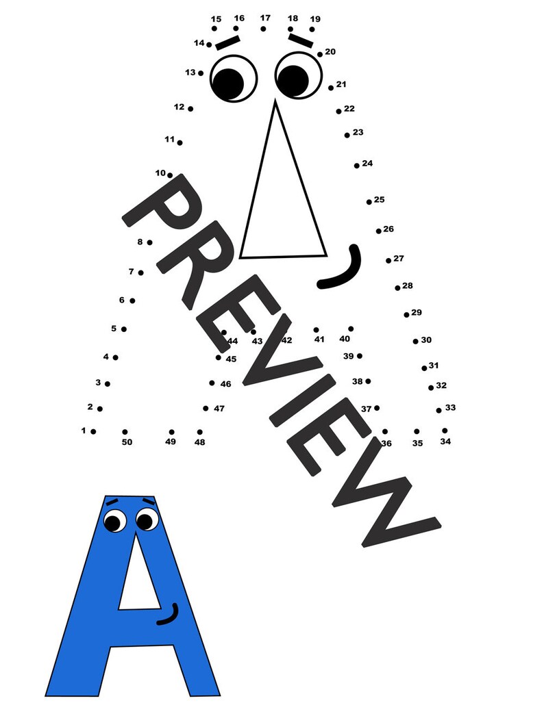 Alphabet Dot to Dot Coloring Pages Dot to Dot Worksheets - Etsy