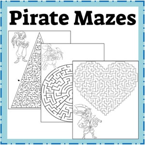 Printable Mazes Games for Kids With a Pirate Theme and 16 Pirate Theme ...