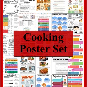 Kids Cooking Educational Poster Set: Kitchen Safety & Skills (PDF) - Etsy