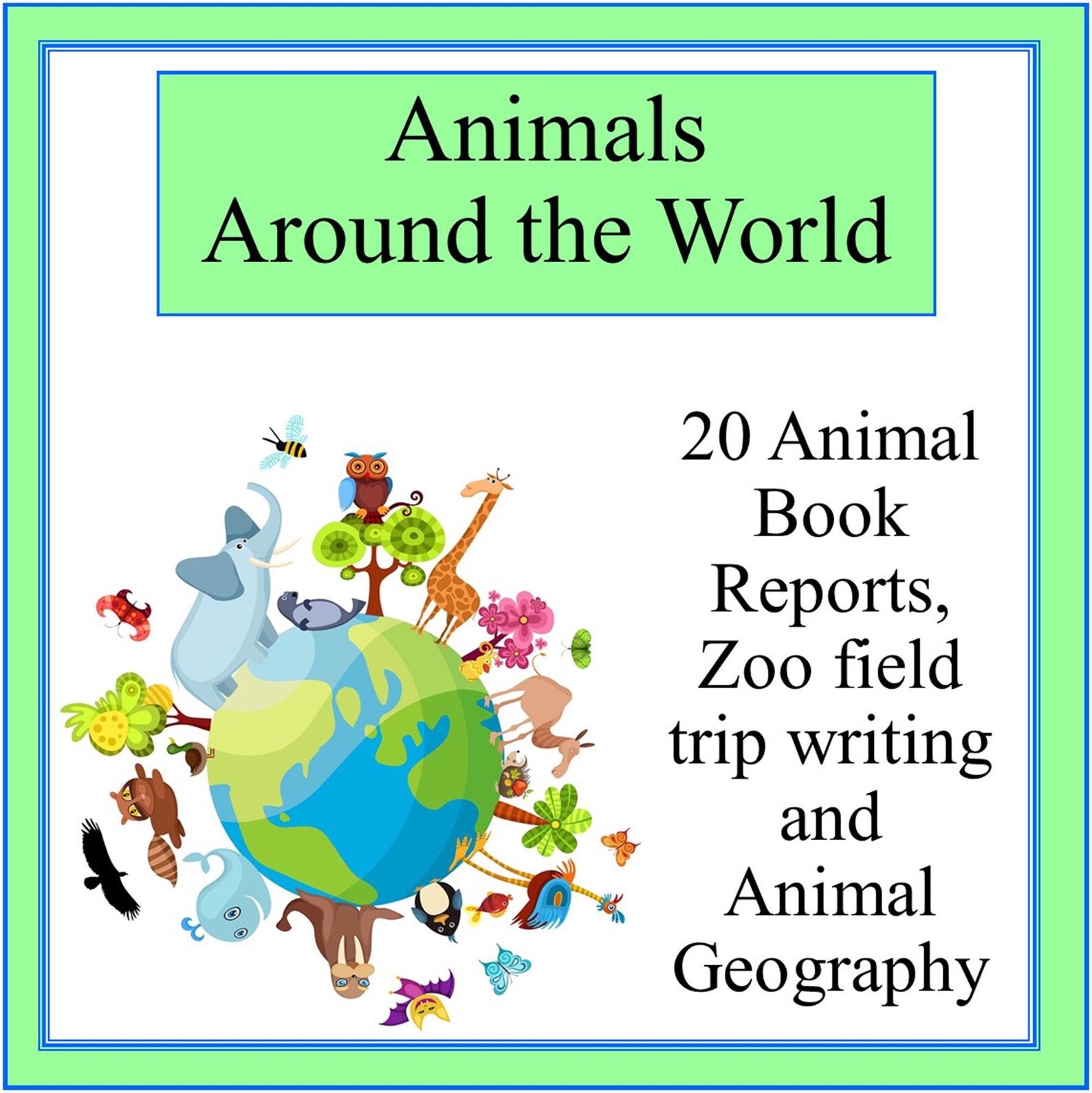 Animal Book Reports & Geography Activities: Kids School Printables - Etsy