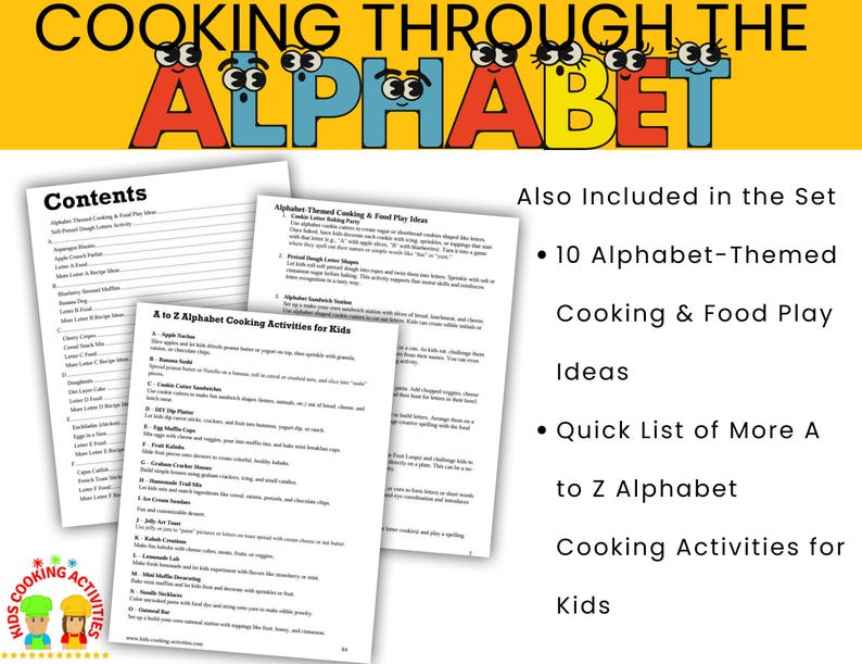 Kids Cooking With the Alphabet: A-Z Recipe & Coloring Activities ...