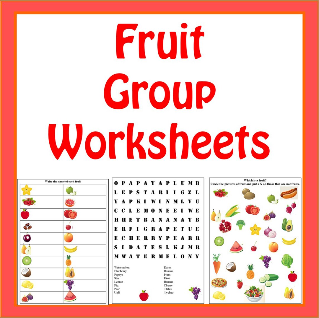 Fruit Group Worksheets Fruit Theme Healthy Eating Printables - Etsy