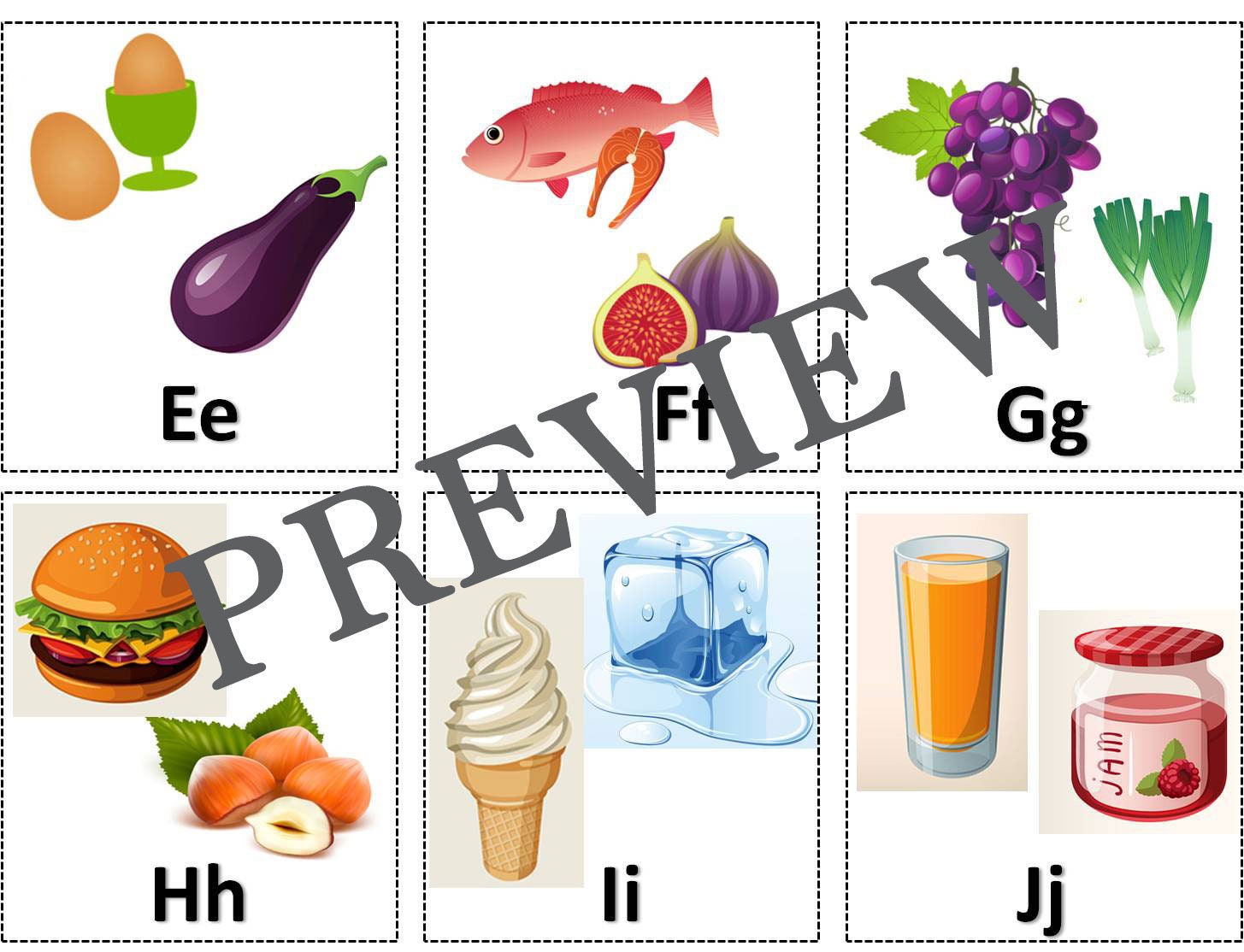 Food Alphabet Cards- Food Alphabet Game- Alphabet Theme Matching Game ...