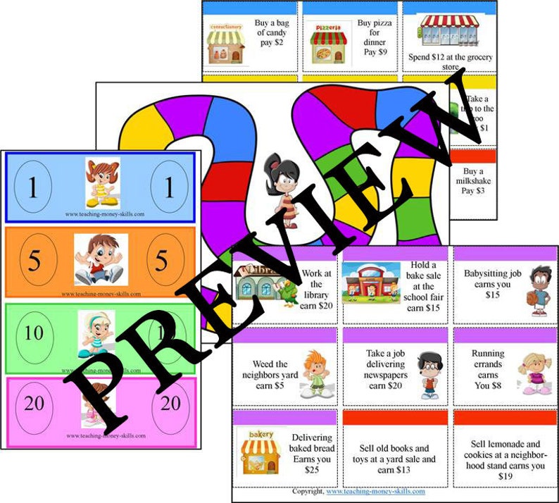 Money Go Round Math Game – Printable Money Skills Board Game (digital ...