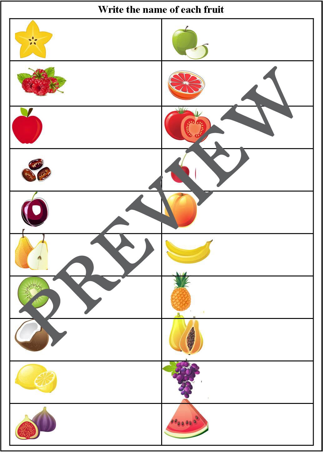 Fruit Group Worksheets Fruit Theme Healthy Eating Printables - Etsy