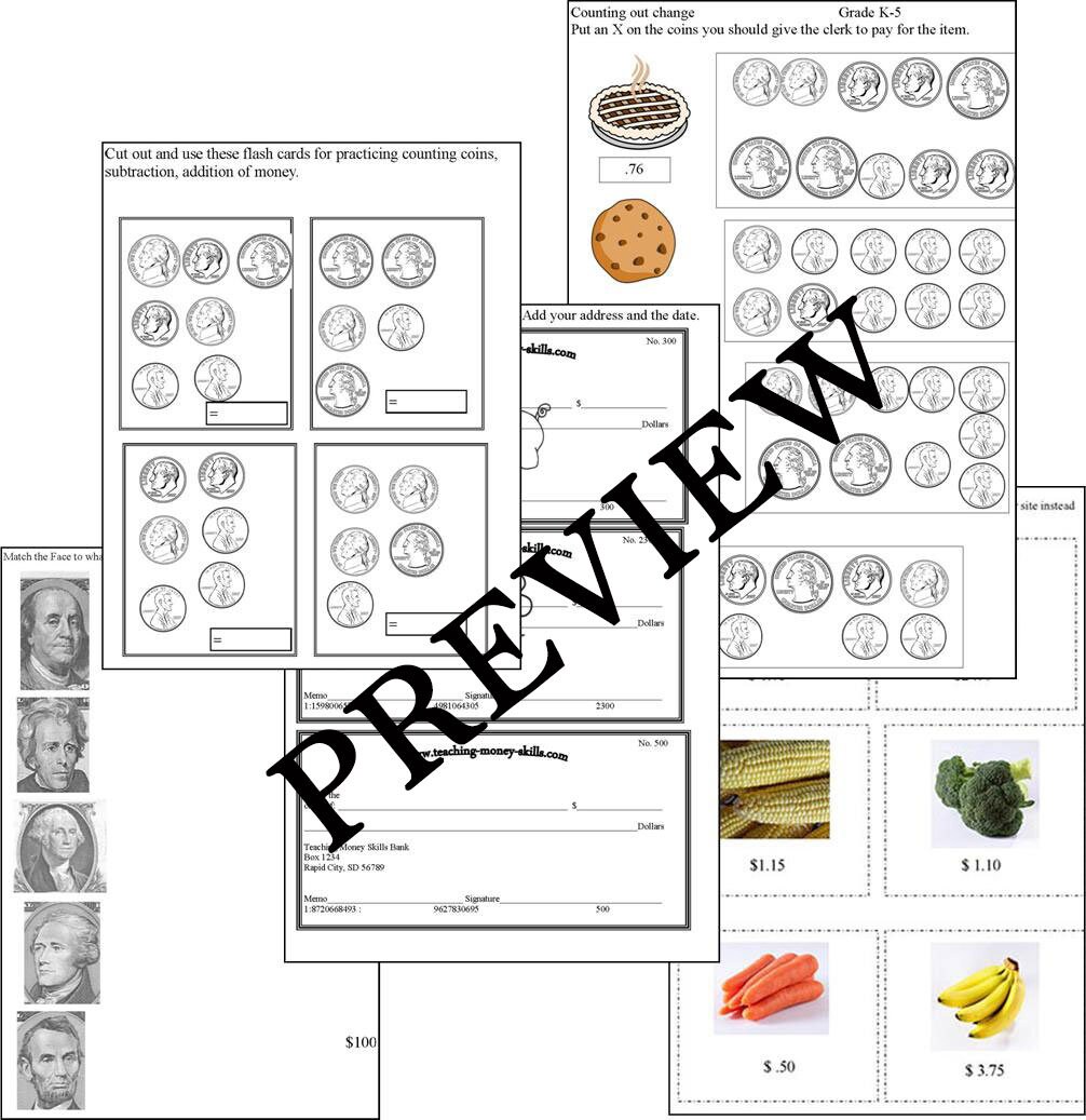 Teaching Money Skills – Printable Money Math Workbook for Prek–6th ...