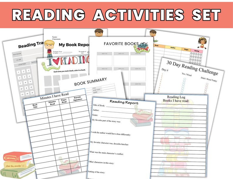 Reading Activities and Logs Printable Pack – Worksheets, Bookmarks ...