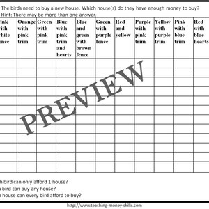 Bird Houses for Sale Money Math Game and Graphing Activities - Etsy