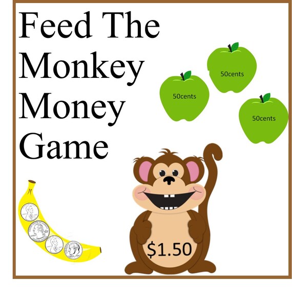 Feed the Monkey Money Game Printable Money Skills Games - Etsy
