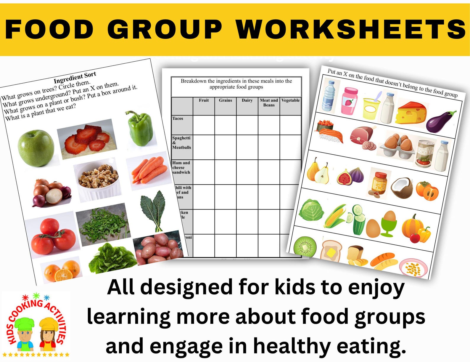 Food Group Activities & Worksheets: Healthy Eating Printables (37 Pages ...